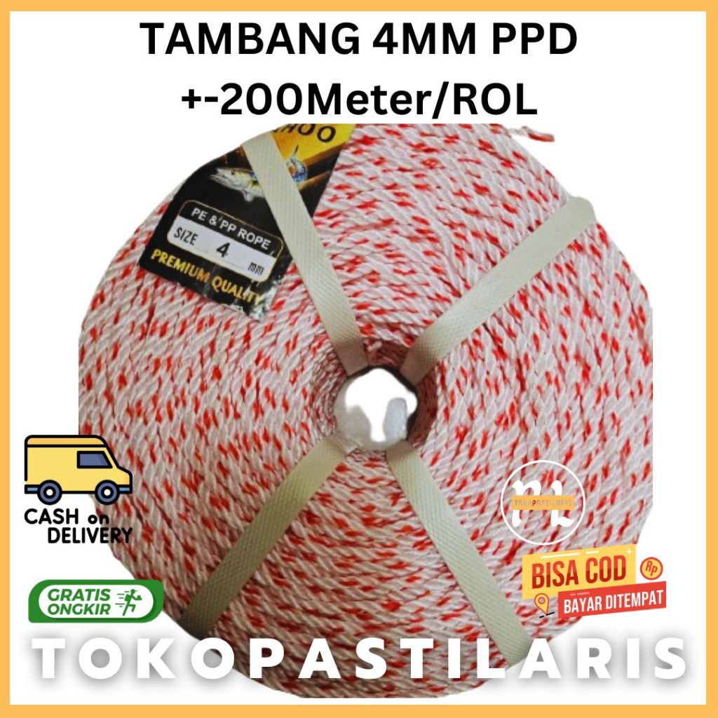 Jual TAMBANG 4MM PPD / TALI TAMBANG PPD 4MM | Shopee Indonesia