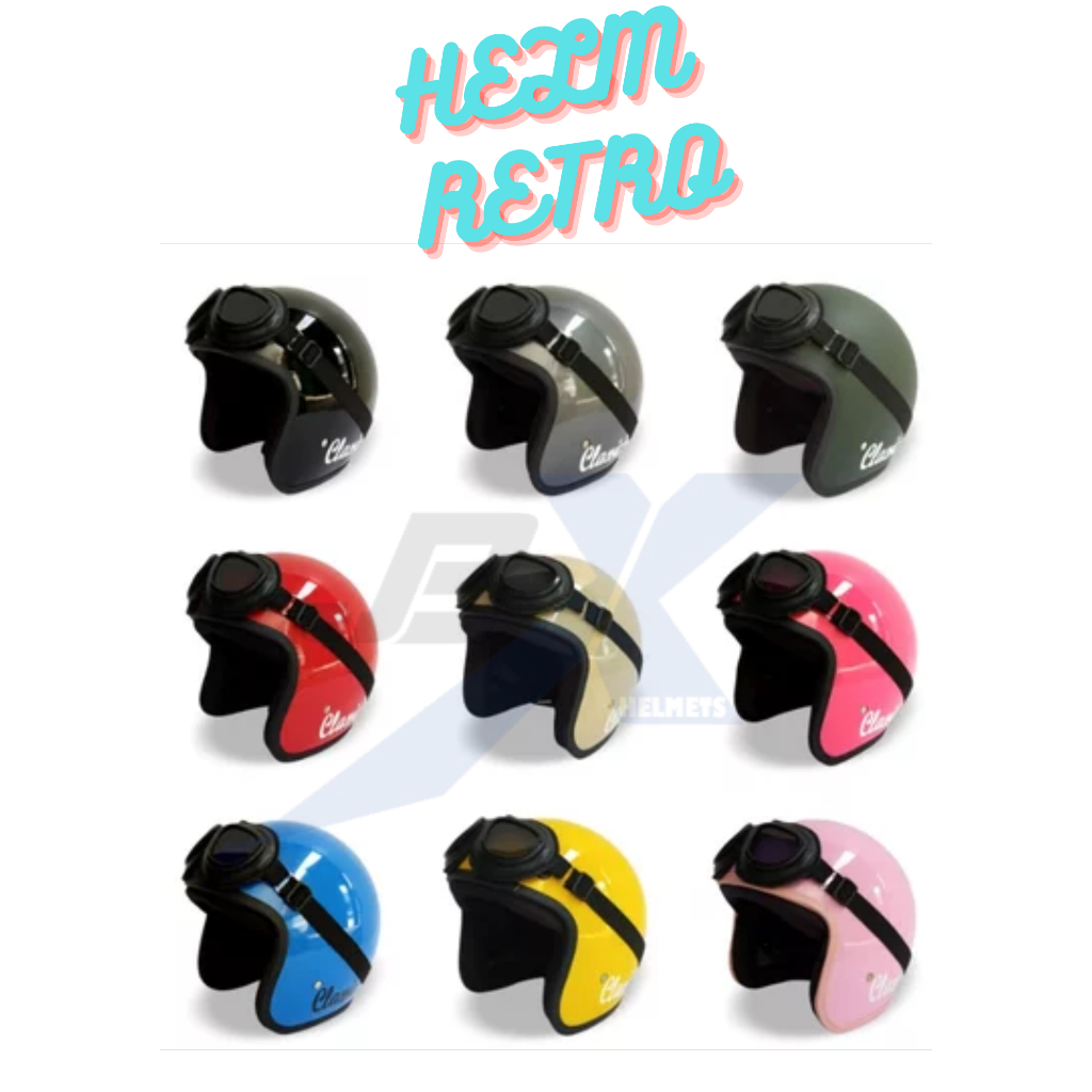 Jual Helm Bogo Classic Viral Murah Kaca Datar Helm Kaca Cembung Helm ...