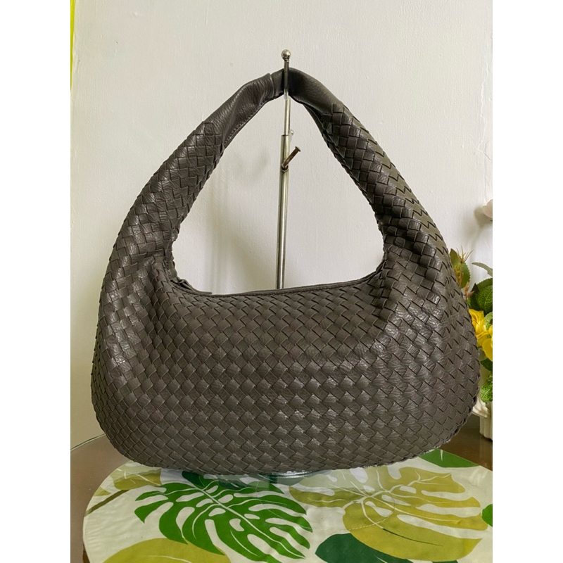 Jual tas bahu wanita anyam tikar ala botega tote bag kulit premium ...
