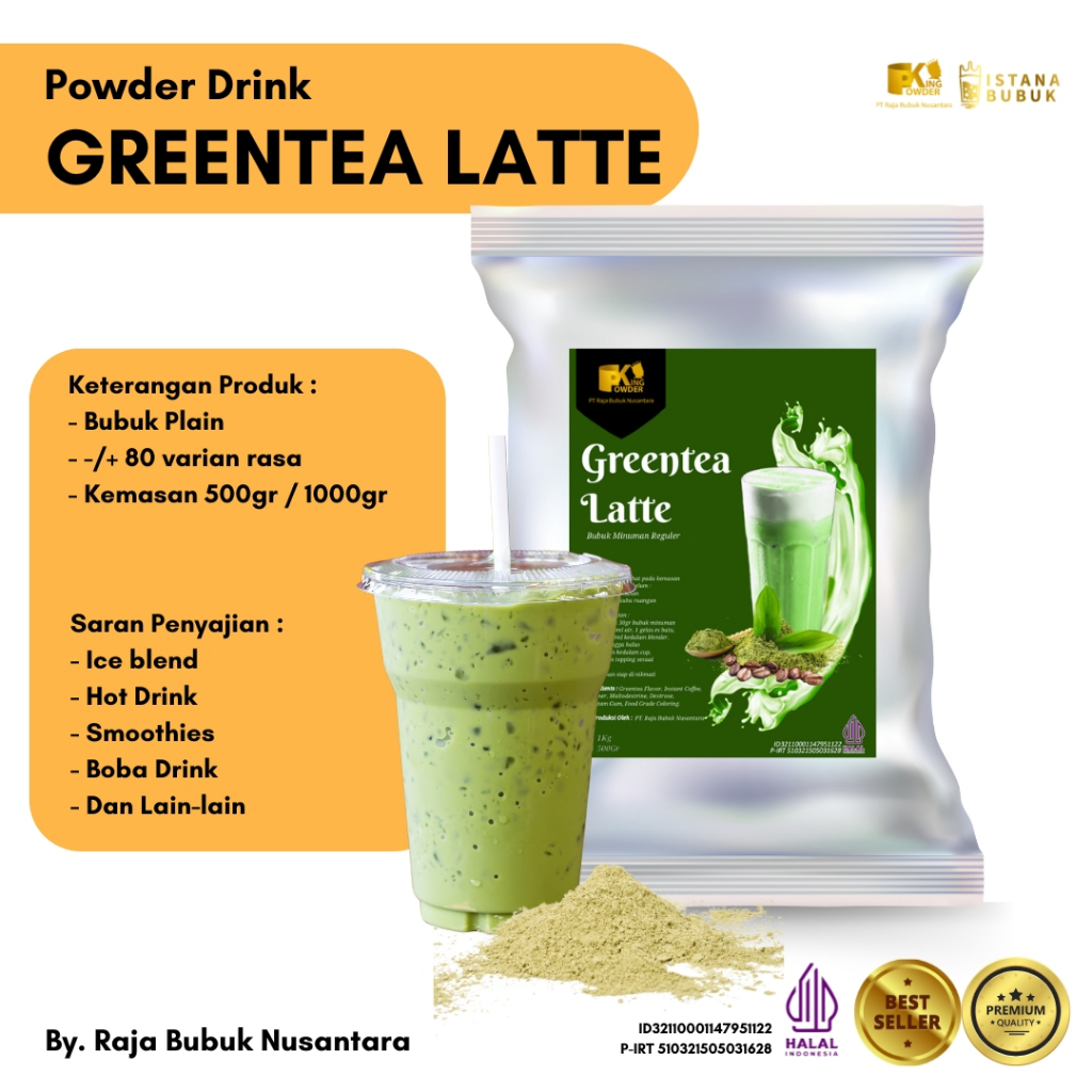 Jual Bubuk Minuman Greentea Latte Bubuk Minuman Rasa Greentea Latte
