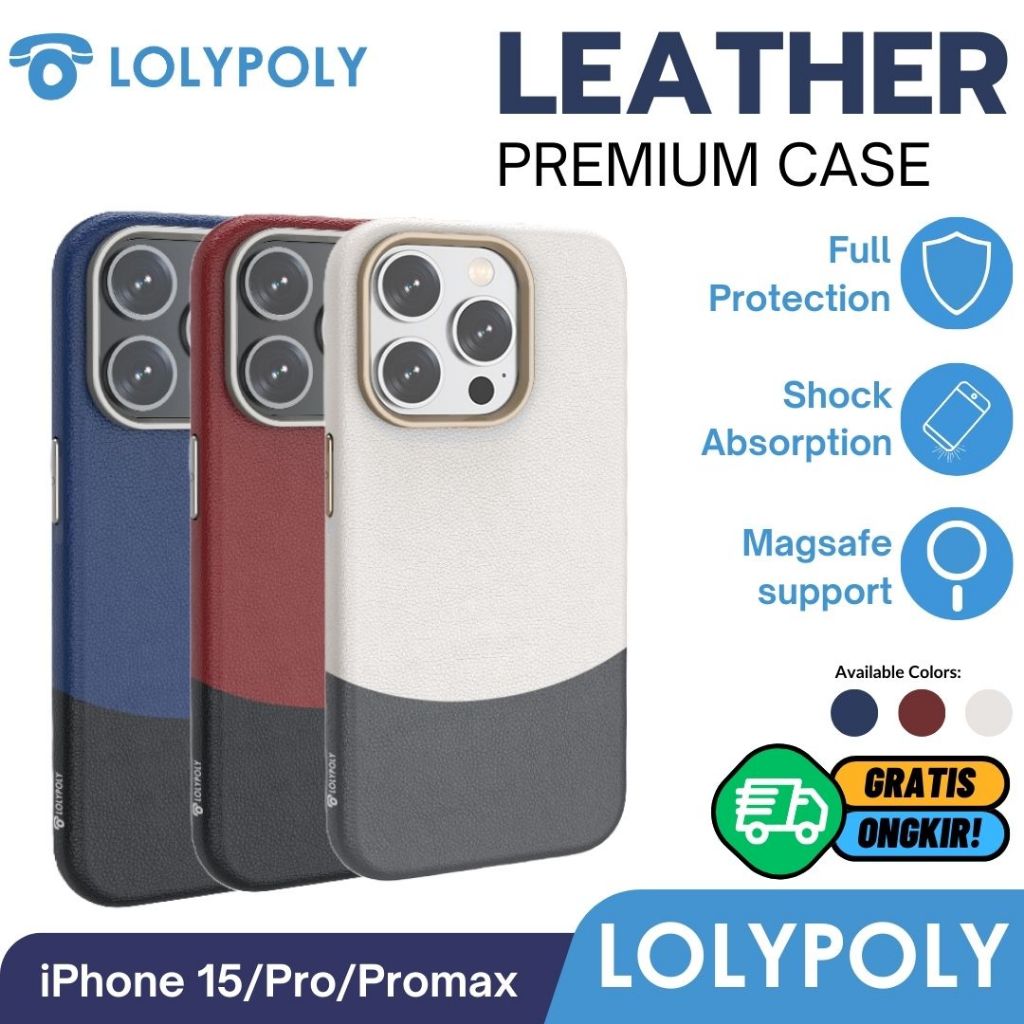 Jual Lolypoly MagSafe Leather Case iPhone 15 Pro Max Casing Kulit ...