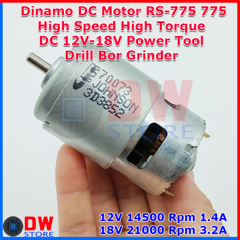 Jual Dinamo DC Motor RS-775 775 18V 12V - 24V High Speed High Torque ...