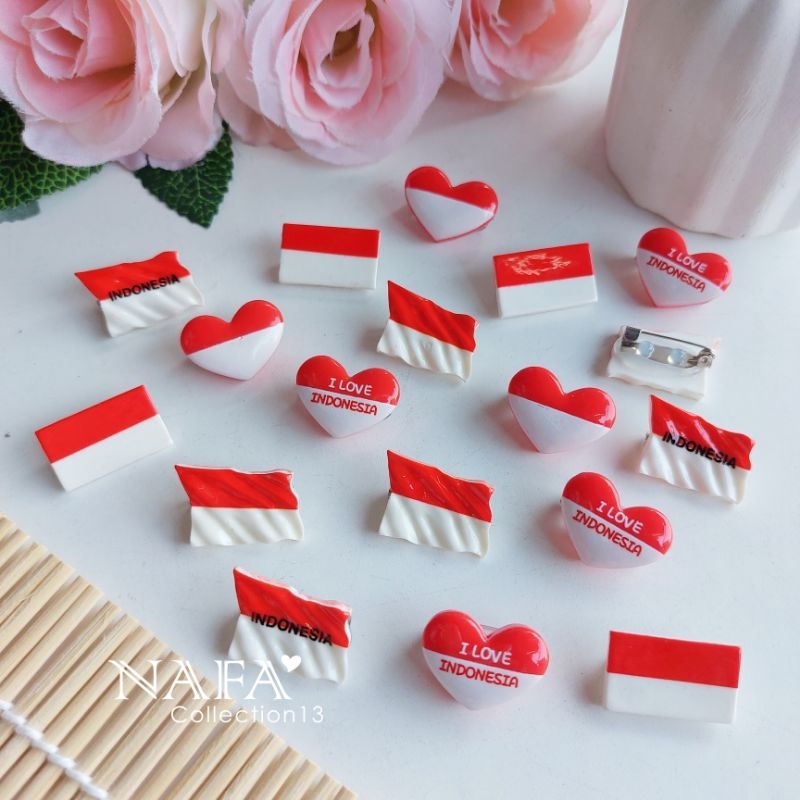 Jual (1pcs) Bros Mawar merah putih Pin Bros Bendera kemerdekaan Bros ...