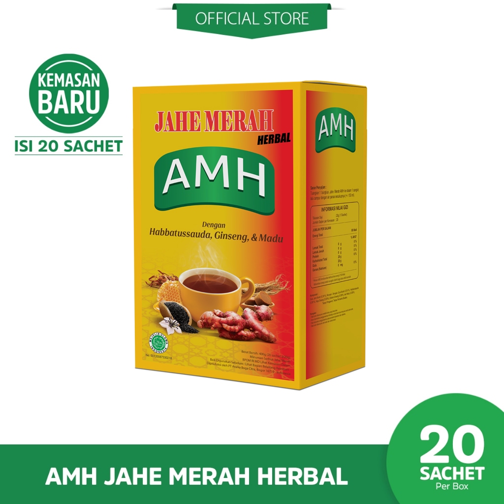 Jual AMH Jahe Merah Herbal BOX (20 sachet) | Shopee Indonesia