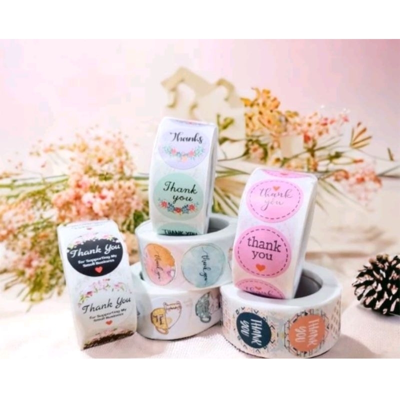 Jual sticker thank you/ stiker ucapan series pink love | Shopee Indonesia