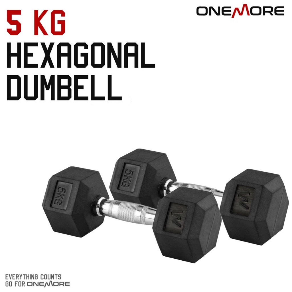Jual ONE MORE Dumbell Hexagonal 5kg Barbel | Shopee Indonesia