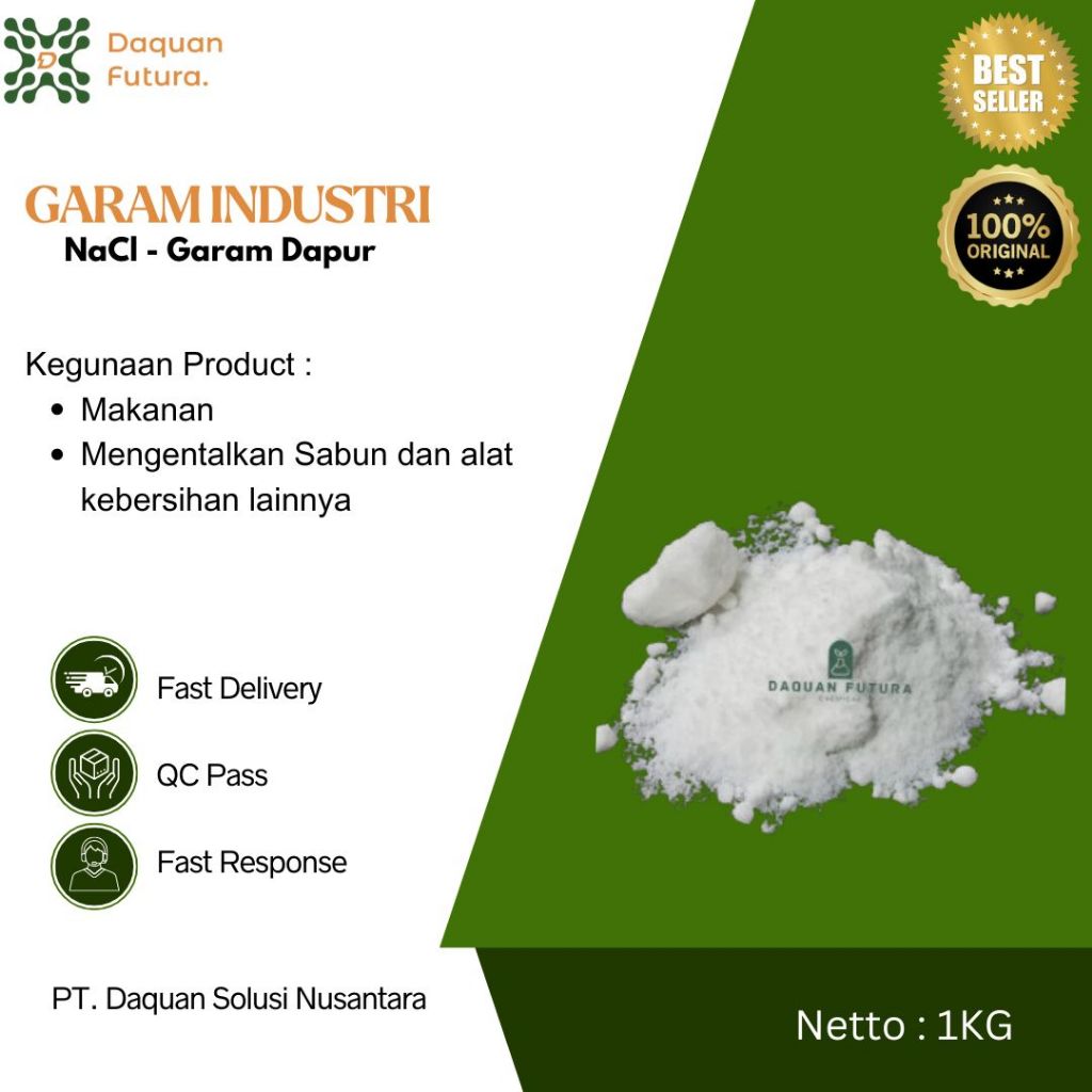 Jual Garam Industri HALAL 1kg / Garam Dapur / NaCl / Natrium Klorida ...
