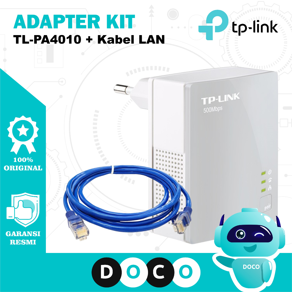 Jual TP-Link Adapter Kit TL-PA4010 AV600 Nano Powerline Up to 500 Mbps ...