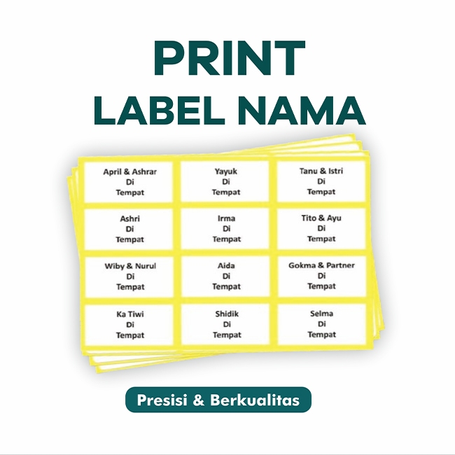 Jual Print Cetak Label Nama Undangan Cepat Murah | Shopee Indonesia