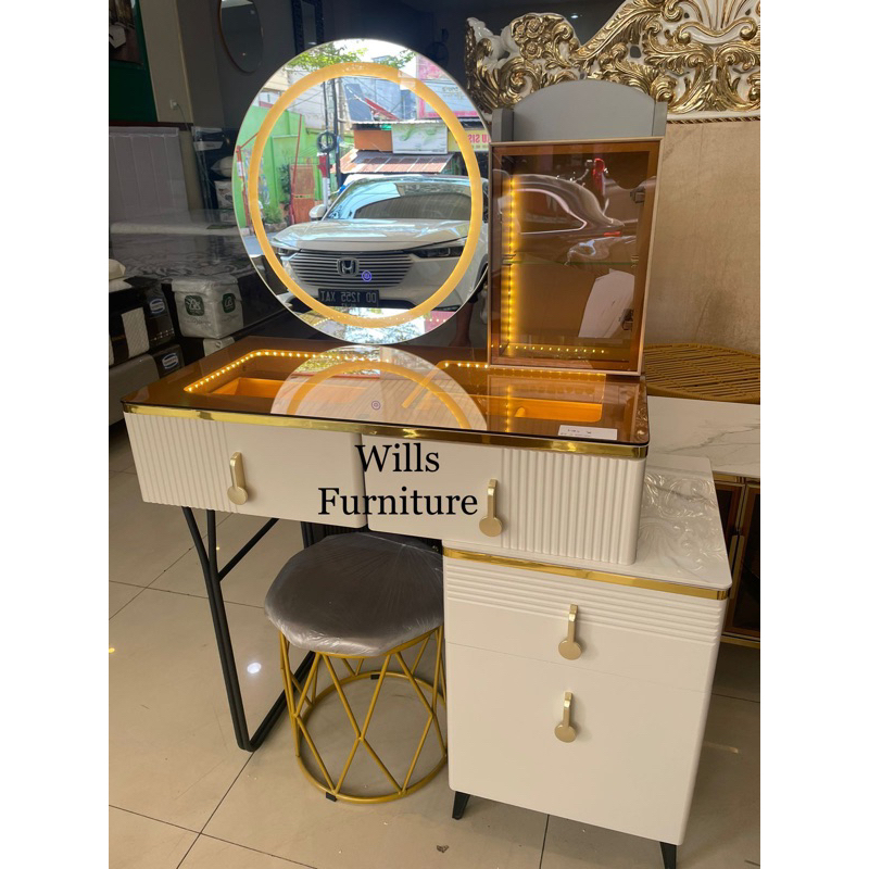 Jual meja rias kaca bulat meja rias lampu meja rias modern meja rias ...