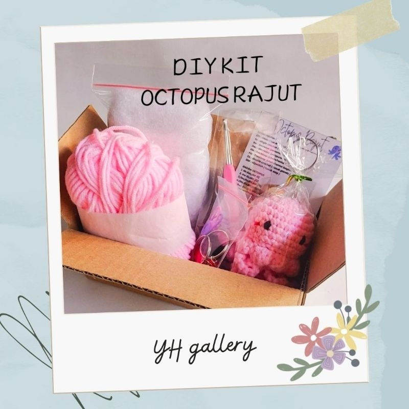 Jual DIY KIT GANTUNGAN KUNCI RAJUT OCTOPUS // PAKET HEMAT MERAJUT ...