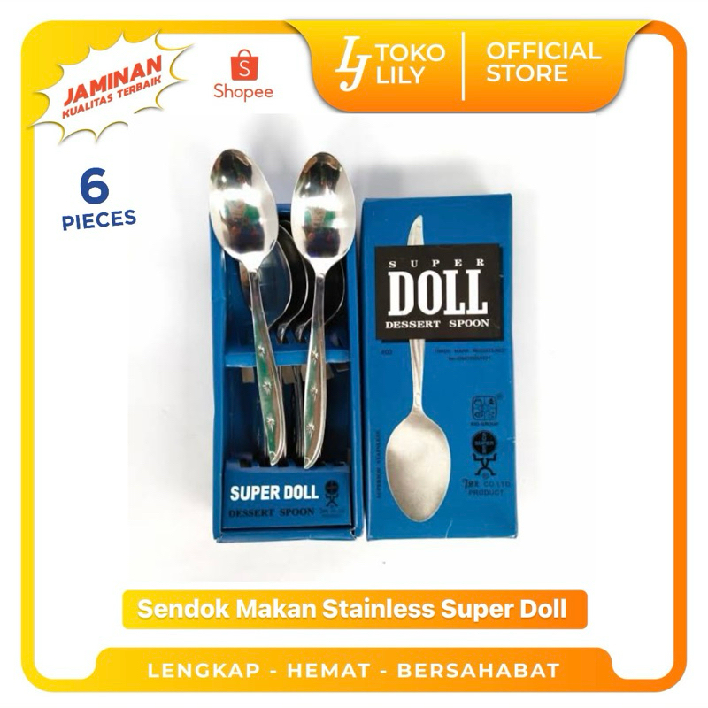 Jual Sendok Makan Stainless Super Doll 1 Box isi 6pcs (1/2 Lusin ...