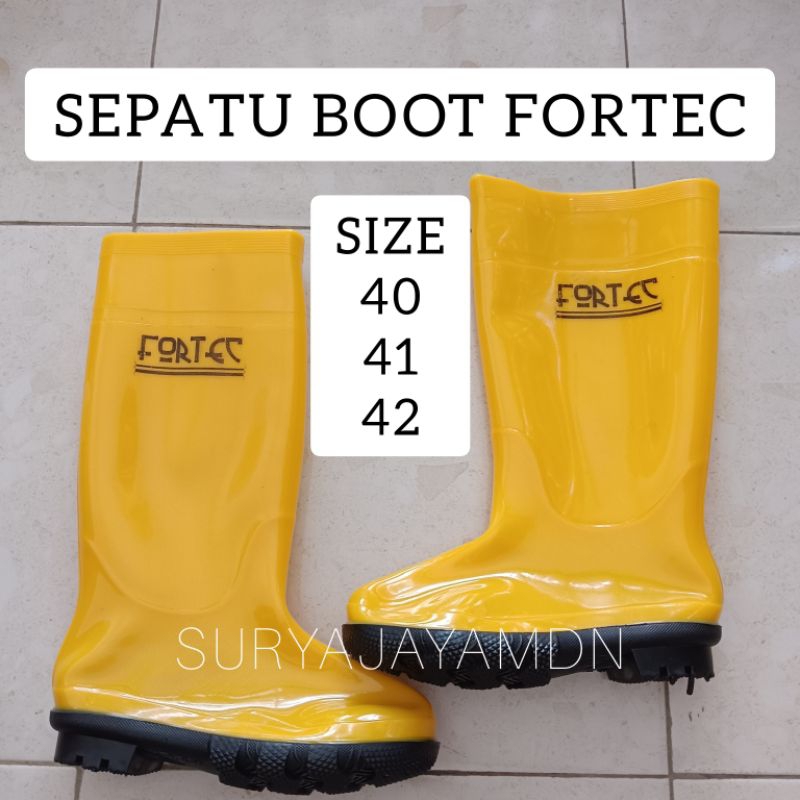 Jual SEPATU BOOT FORTEC KUNING KARET UKURAN 40/41/42 SEPATU TUKANG ...
