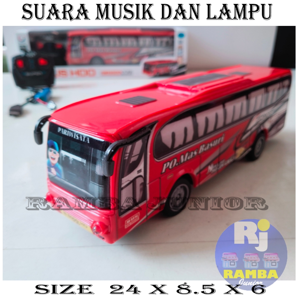 Jual Mainan Anak Mobil Remote Control Bus Telolet Basuri Ada lampu dan Musik Telolet 2,4GHz ...