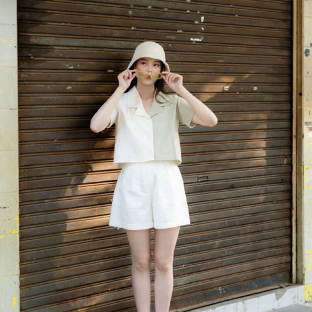 Jual DALMI Aelin Shirt | Atasan Kemeja Blouse Korean Wanita Linen Basic ...