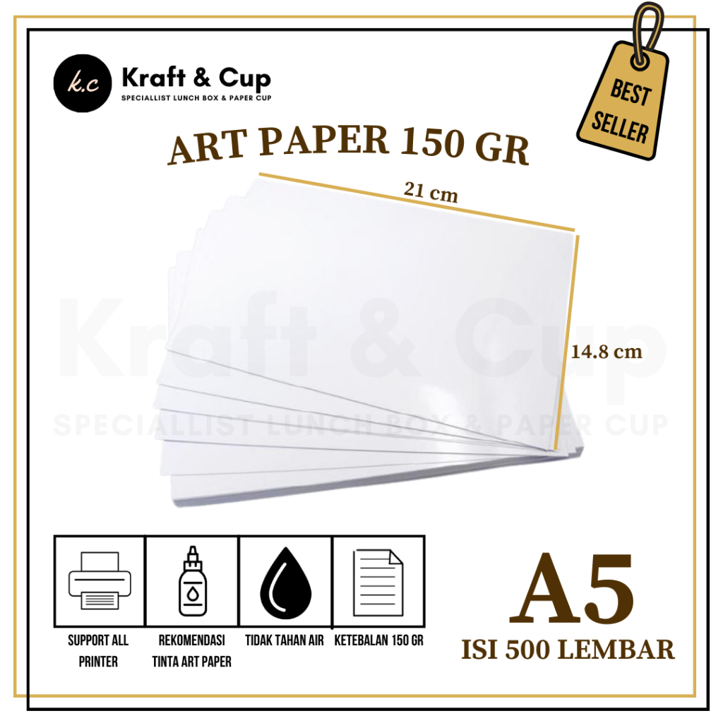 Jual Kertas Art Paper 150 Gsm A5 isi 500 lembar / Kertas Brosur A5 ...