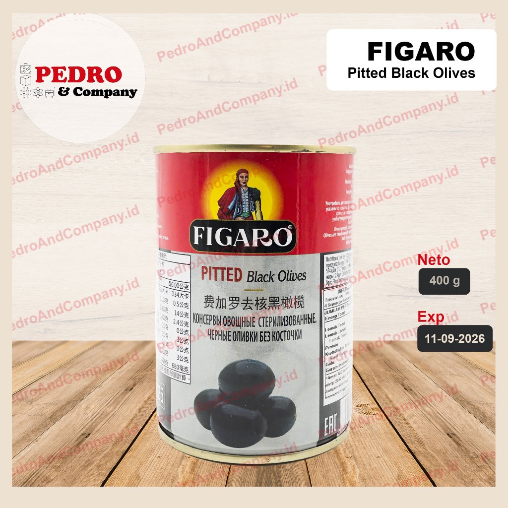 Jual Figaro pitted black olives 400 gram - buah olive dalam kaleng | Shopee Indonesia
