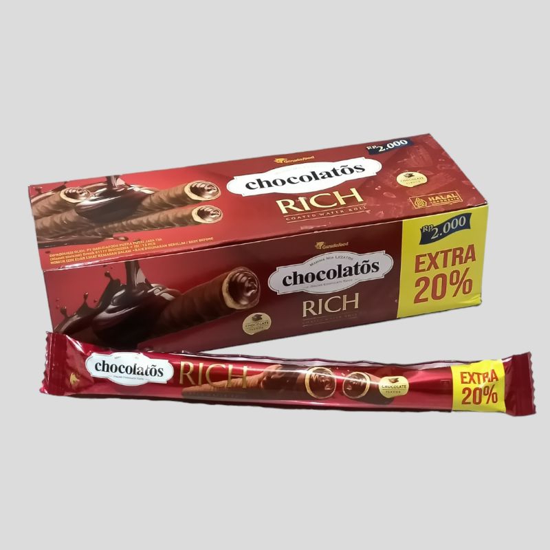 Jual CHOCOLATOS RICH Coklat Coated Wafer Roll 19gr (12 stick/box ...