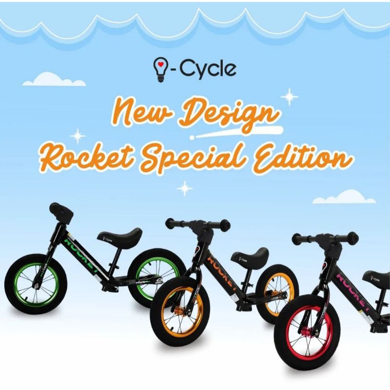 Jual I-Cycle Balance Bike Rocket Special Edition NEW DESIGN - Push Bike ...