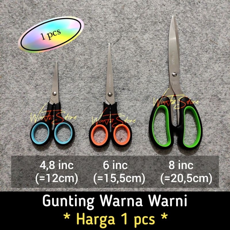Jual ( 1 PCS ) Gunting Warna Warni 4,8 6 8 Inci Gunting Kertas Gunting ...