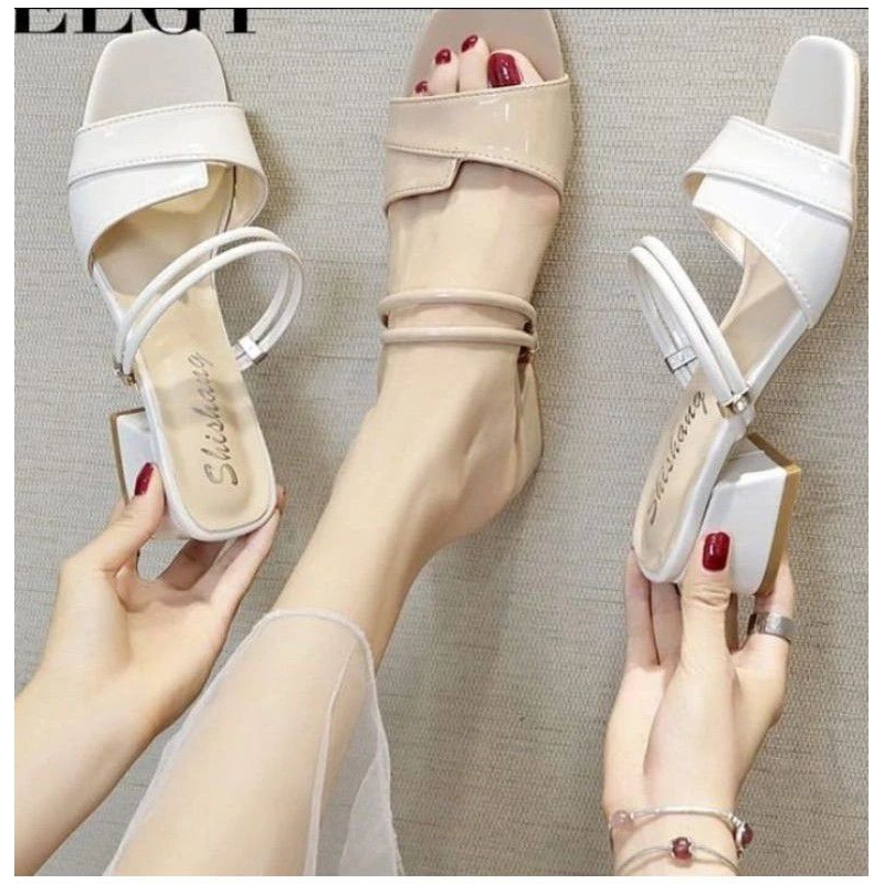Jual Sandal Heels Claudia Hak Tahu 5CM Sendal Pesta High Heels Chika ...