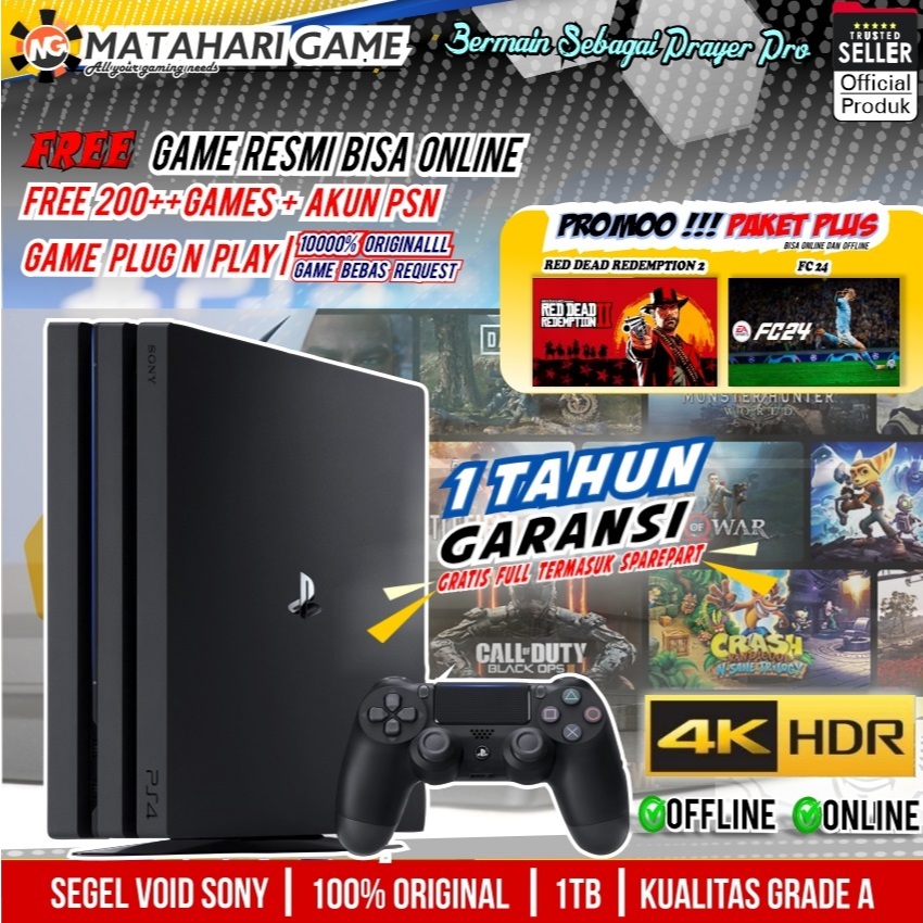 Jual 【 PS4 PRO 】PS4 SONY Playstation 4 PRO 1TB Original | 1000Gb Bonus ...