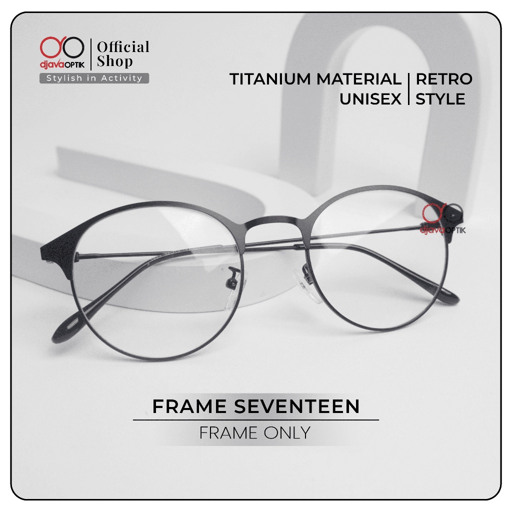 Jual PRAKTIS DJAVA OPTIK Frame Seventeen Kacamata Korea Khusus Frame Only Vintage | Shopee Indonesia