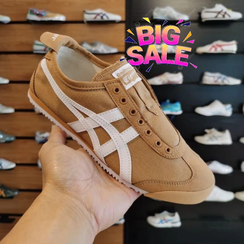 Jual Sepatu Onitsuka Tiger Mexico 66 Slip On Brown White ORIGINAL | Shopee Indonesia