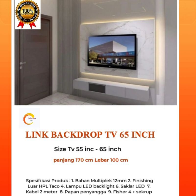 Jual Backdrop lampu LED tv 65inc (170 cm x 100cm) | Shopee Indonesia