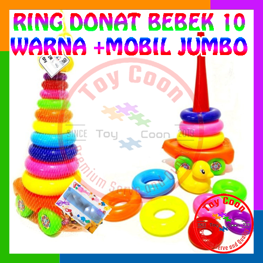 Jual Mainan Anak Ring Donat Roda jumbo 10 Susun Multiwarna MURAH ...