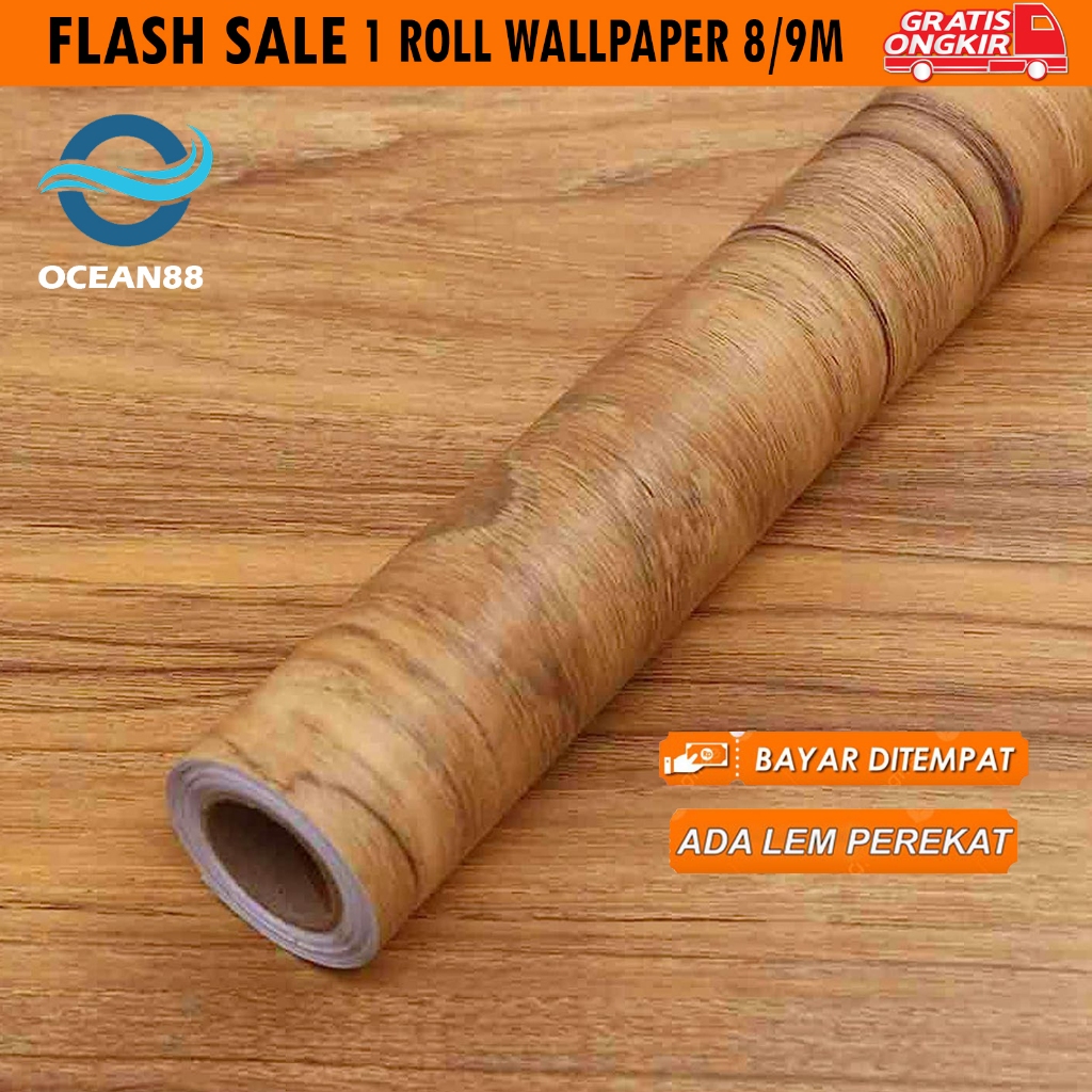 Jual Wallpaper Dinding Motif Kayu Triplek Plywood Pvc Ukuran 45cm x 10m ...