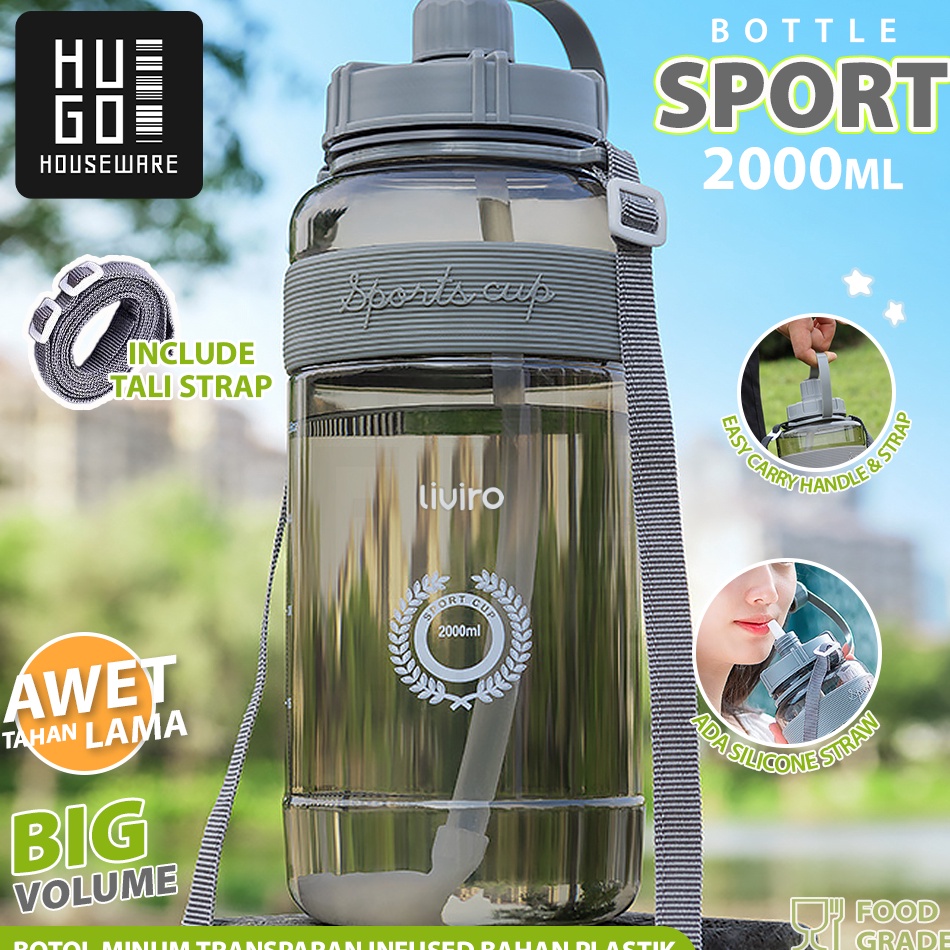 Jual Modern HUGO Botol Minum Bening 2 Liter Besar Botol Air Anak Jumbo ...
