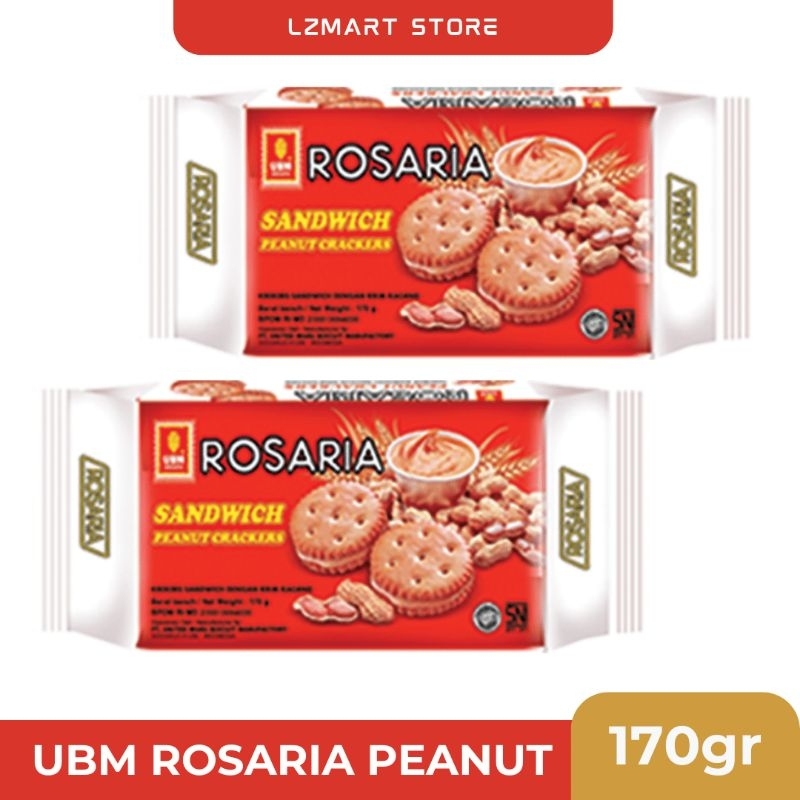 Jual UBM Rosaria Biscuit Sandwich Peanut Crackers (170gr) | Shopee ...