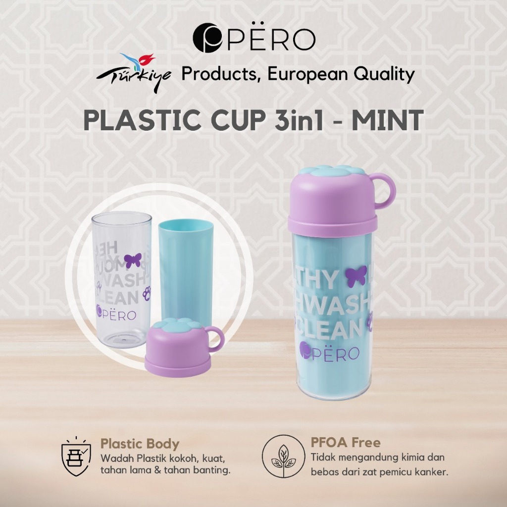Jual [Restock] Pero Kids Molly Travel Cup Set 3 in 1 Glass 1000ML ...