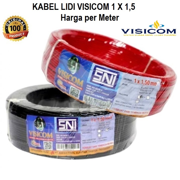 Jual Visicom kabel Nya / Kabel Lidi 1 x 1,5 mm per Meter | Shopee Indonesia