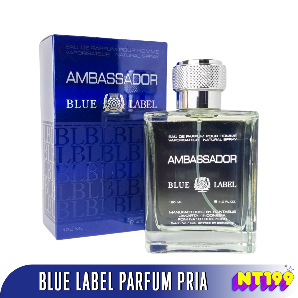 Jual AMBASSADOR Parfum Pria 120ml Blue Label EDP | Shopee Indonesia