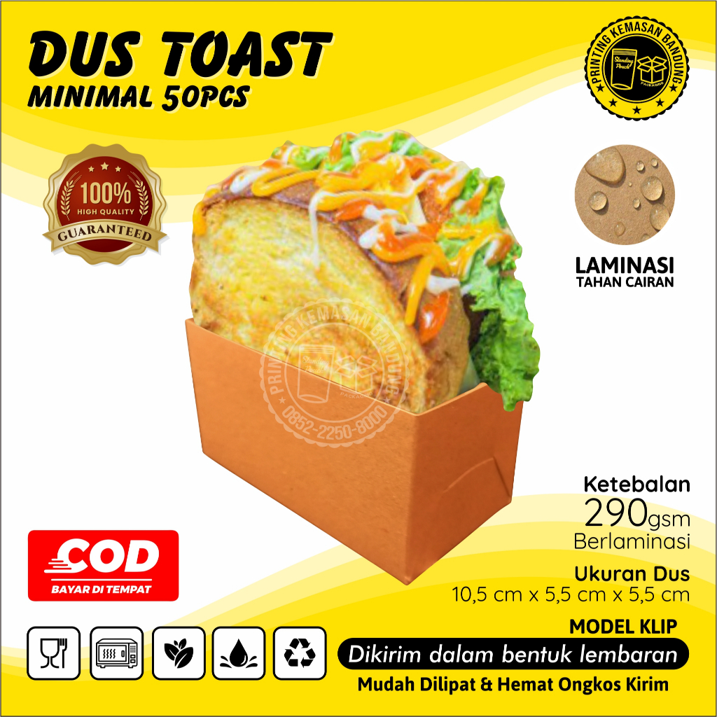 Jual Toast TRAY 5,5x10,5x5,5 Bread Paper Tray Dus Kemasan Roti Sandwich ...