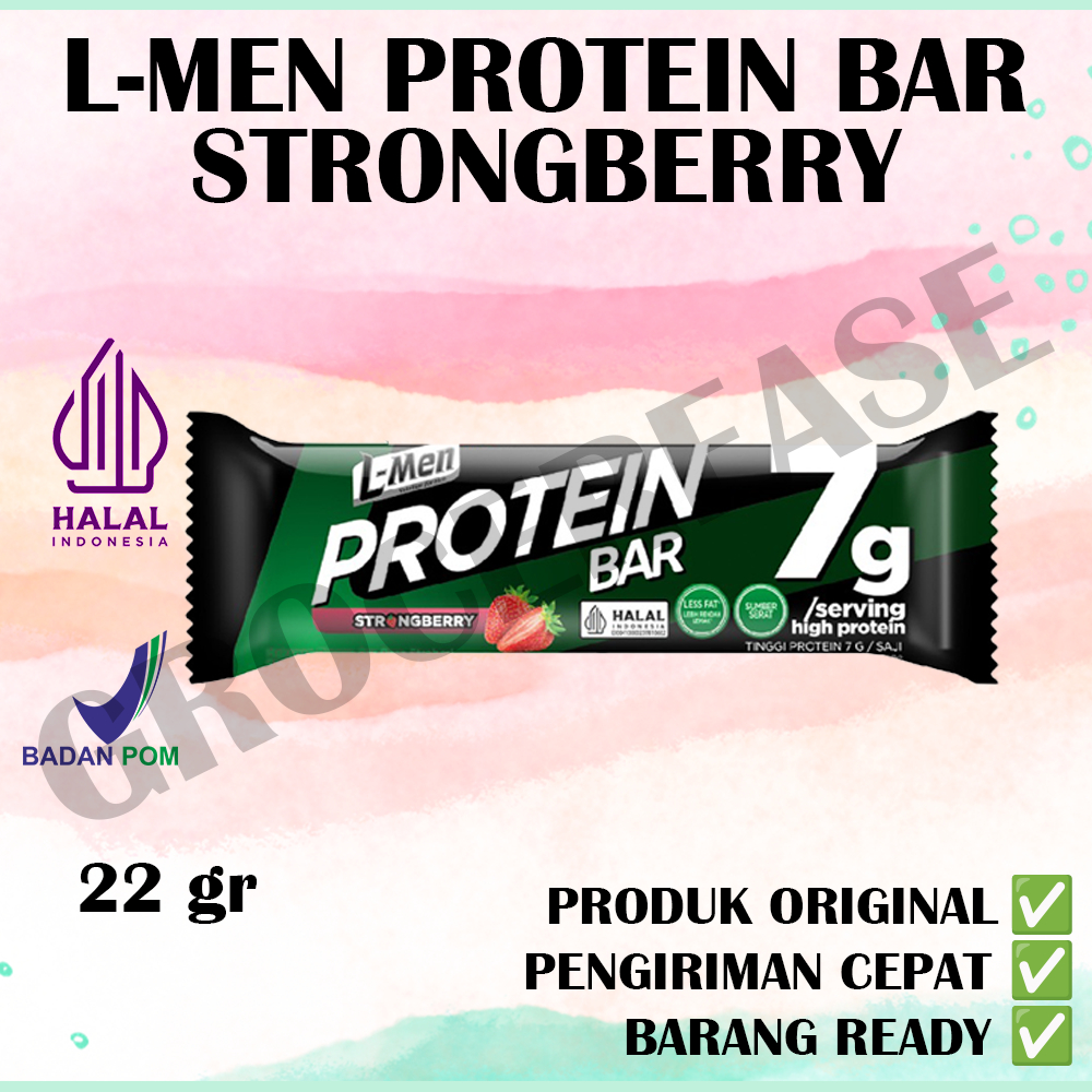 Jual L-Men Protein Bar Strongberry LMEN Per Sachet - Rendah Lemak ...