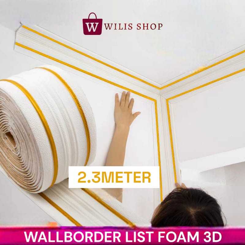 Jual List Wall Border List 230CM Wallborder Foam 3D Walpaper List Foam ...