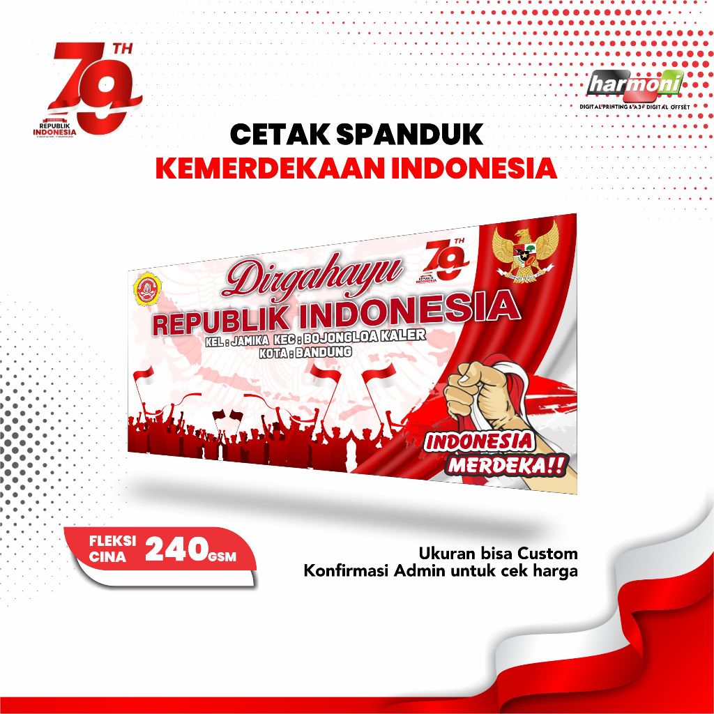 Jual Spanduk HUT RI Kemerdekaan Indonesia 17 Agustus - Free Custom ...