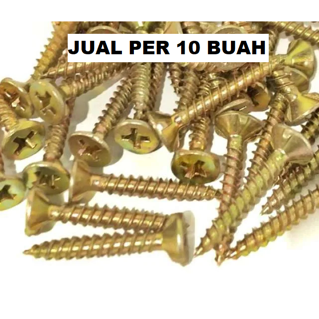 Jual Per 10 buah Skrup Kalsiboard 6 x 1 inch Sekrup Screw Calsiboard ...