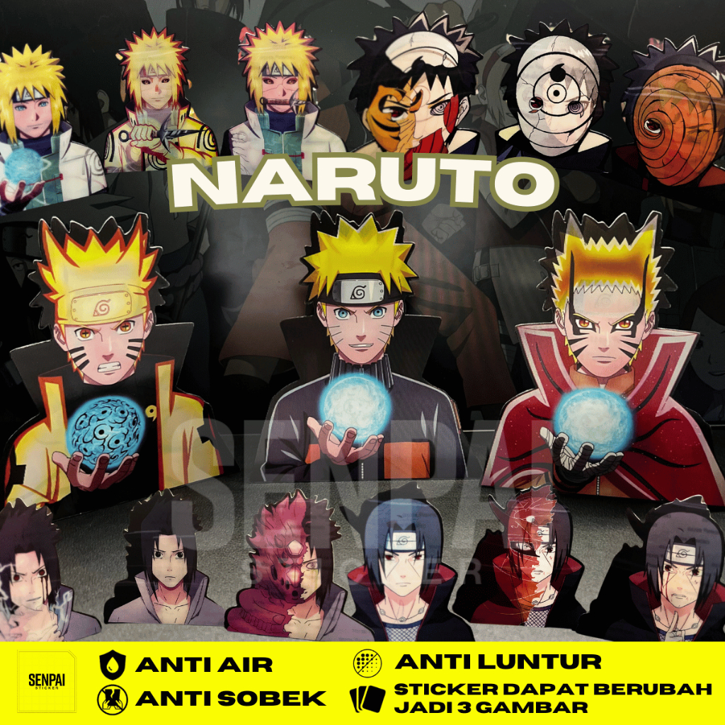 Jual Naruto Sticker Anime 3D SENPAI STICKER TER MURAH Stiker Anti Air ...