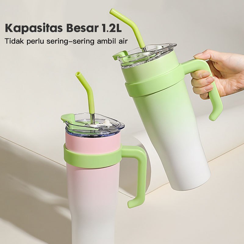 Jual Botol Tumbler Stainless Steel 1.2 Liter Gelas Thermos Kopi Tahan ...