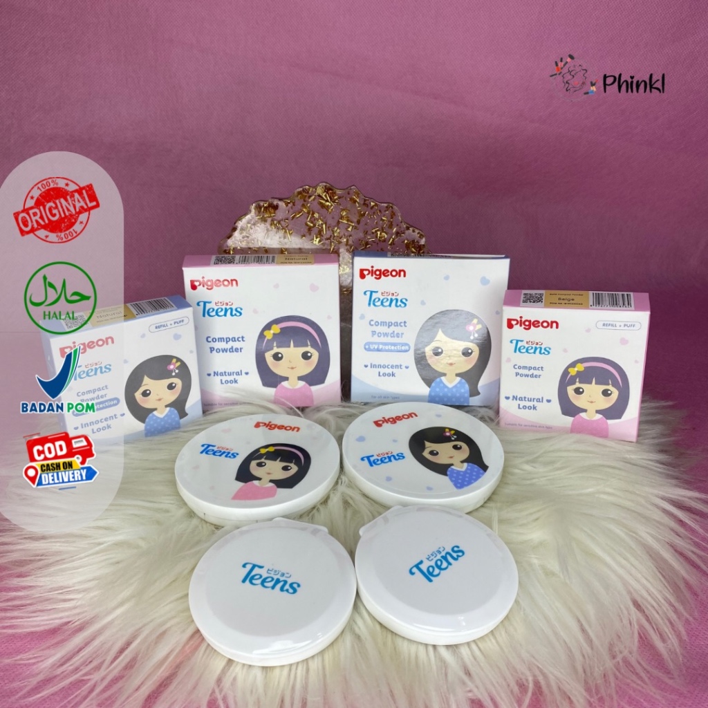 Jual `ღ´ PHINKL `ღ´ Pigeon Compact Powder + UV REFIL (biru) | Shopee ...