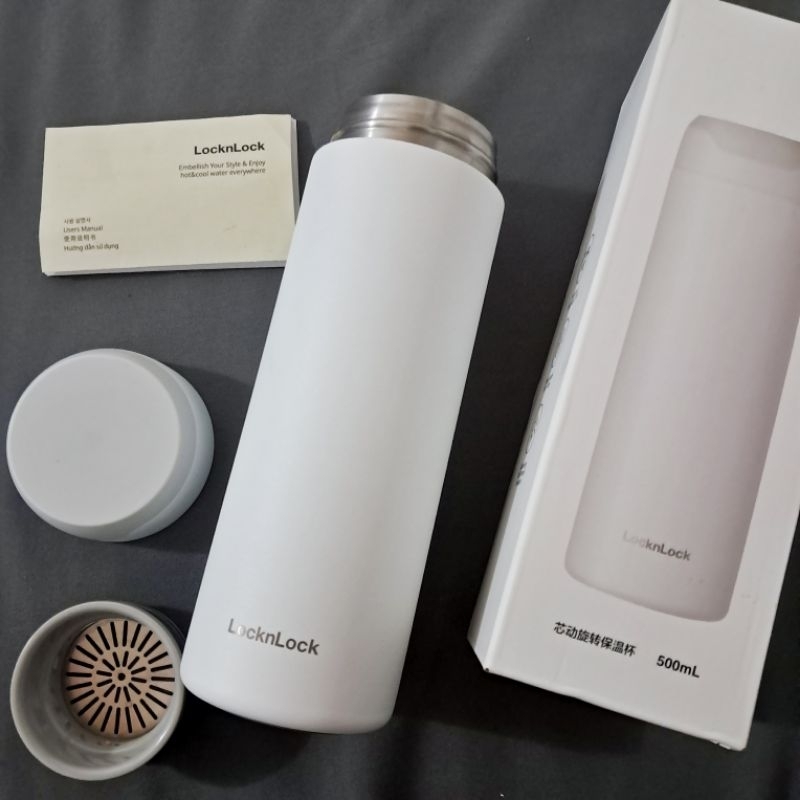 Jual BOOKED LocknLock Dandy Tumbler Screw 500mL White Putih Botol Tahan ...