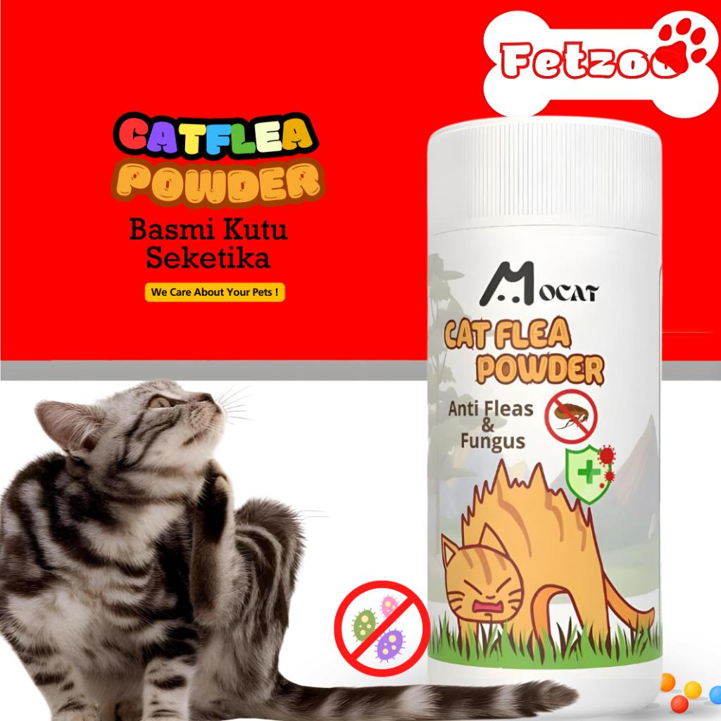 Jual Cat Flea Powder Bedak Kucing Mocat Powder Anti Kutu Kitten FETZOO | Shopee Indonesia