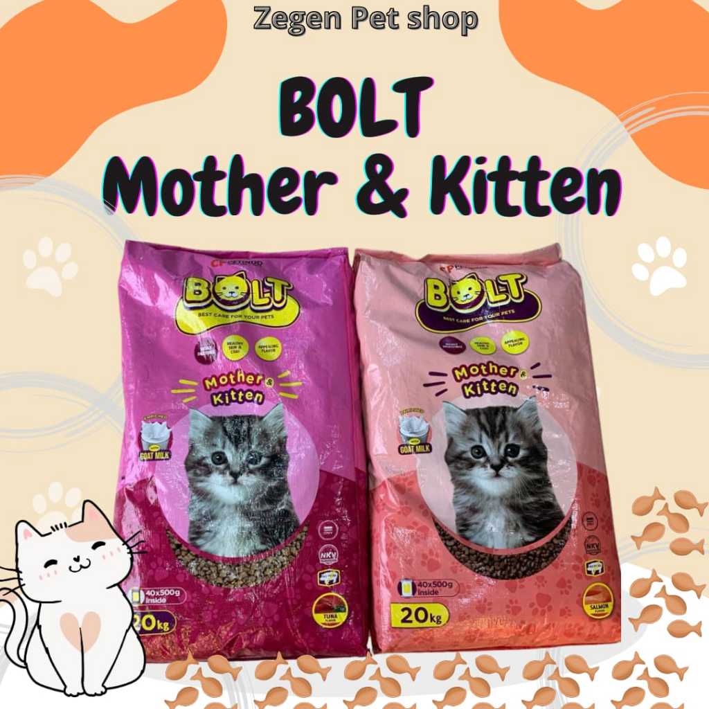 Jual Bolt Cat Food Mother & Kitten Tuna 20kg Makanan Anak Kucing ...