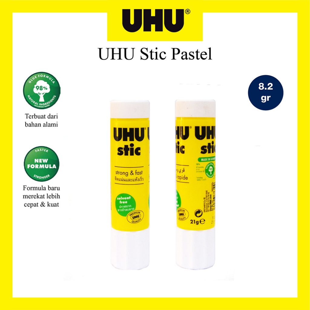 Jual Lem UHU Stick 8.2 Gram Kecil / Lem Kertas / Lem Stik Putar ...