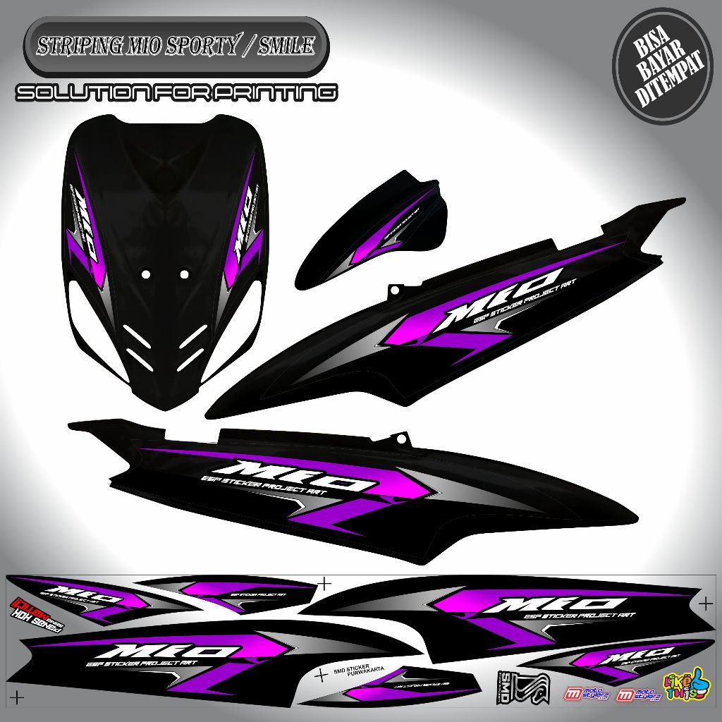 Jual STRIPING STICKER VARIASI YAMAHA MIO SPORTY / MIO SMILE MOTIF ...