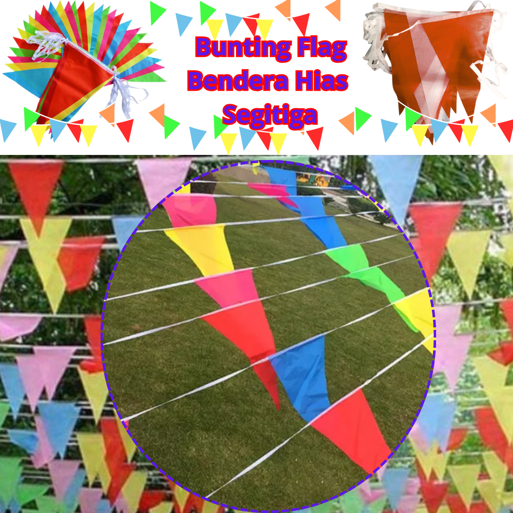 Jual Bendera Kain Segitiga Warna Warni Merah Putih Umbul Umbul Bendera Hias Bunting Flag Banner ...